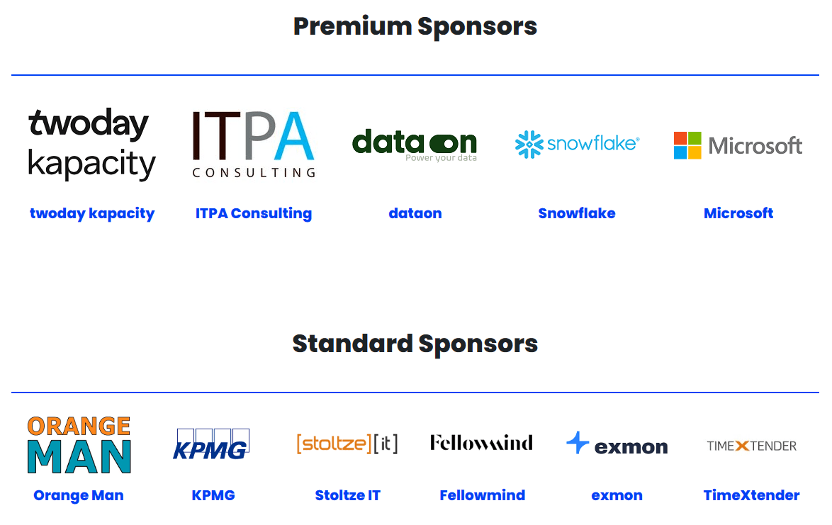 The full sponsor lineup – Data Platform Next Step
